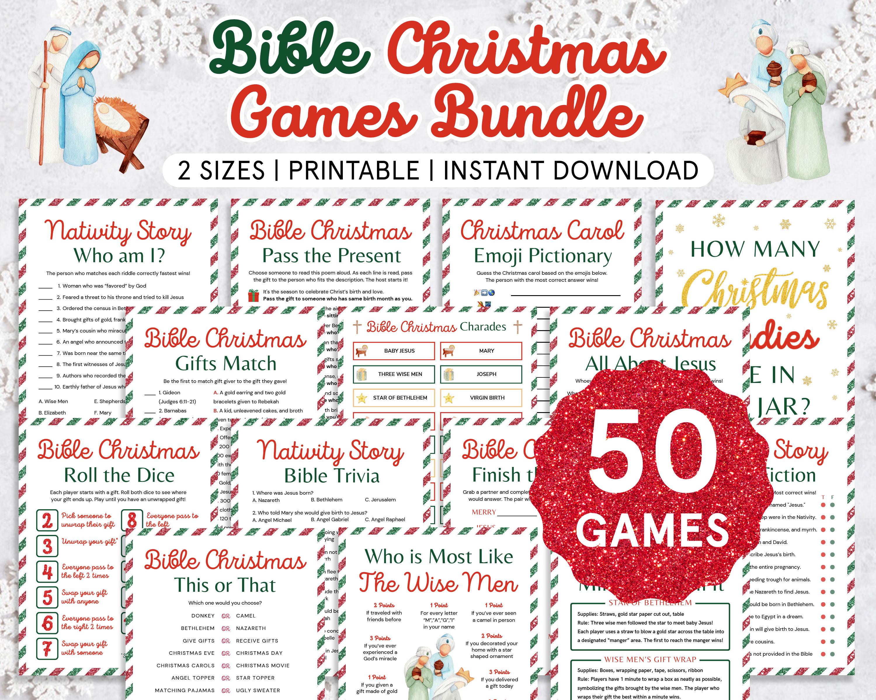 Bible Christmas Games Bundle Church Christmas Bible Games for Kids ...