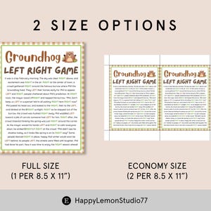 Groundhog Day Left Right Game Groundhog Day Games Kids Groundhog Day ...