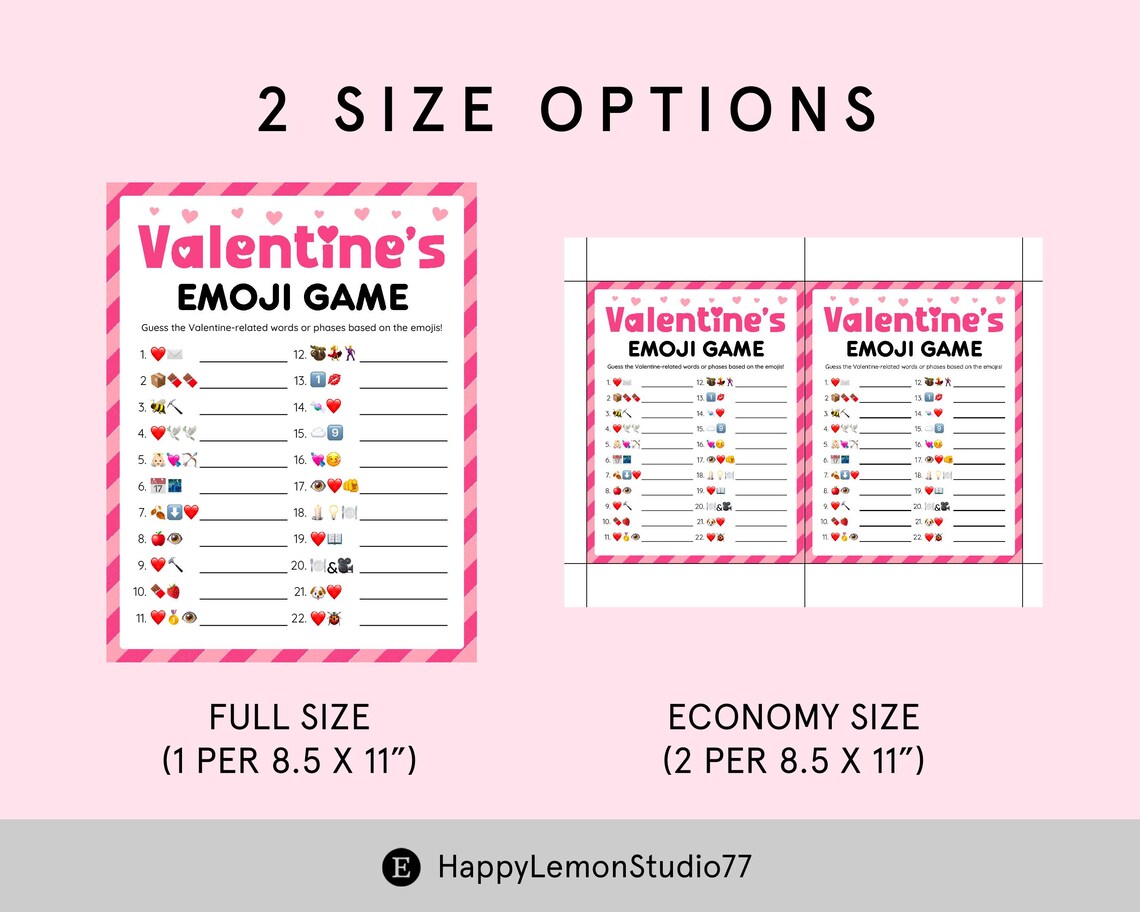 Valentines Emoji Pictionary Valentines Games for Kids Adults Valentine ...
