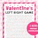 Valentines Left Right Game Adults Valentines Games Group Games ...