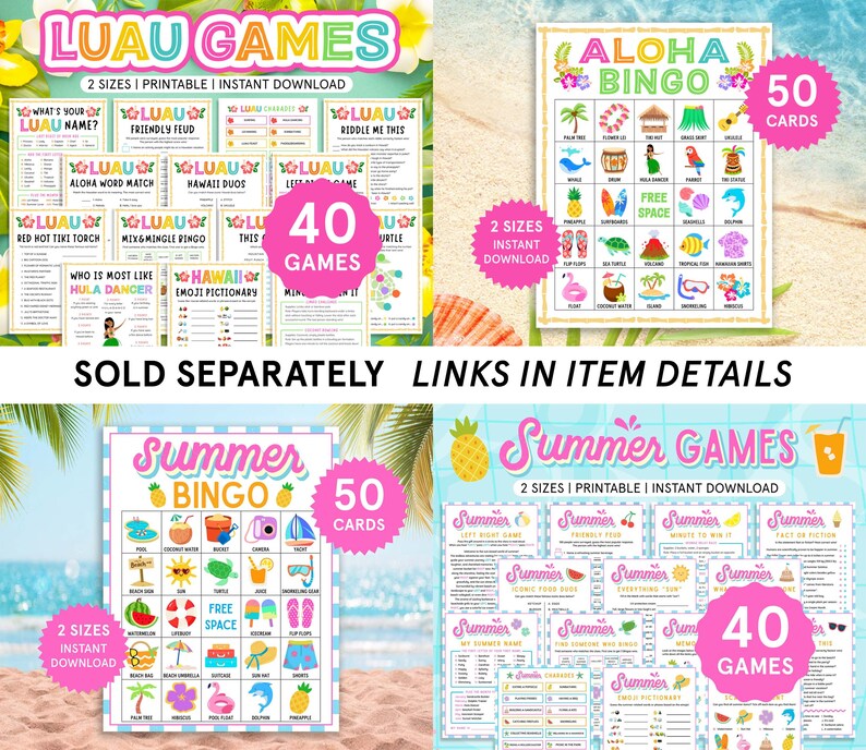 Hawaii Emoji Pictionary Hawaii Birthday Games Hawaii Theme Party Aloha ...