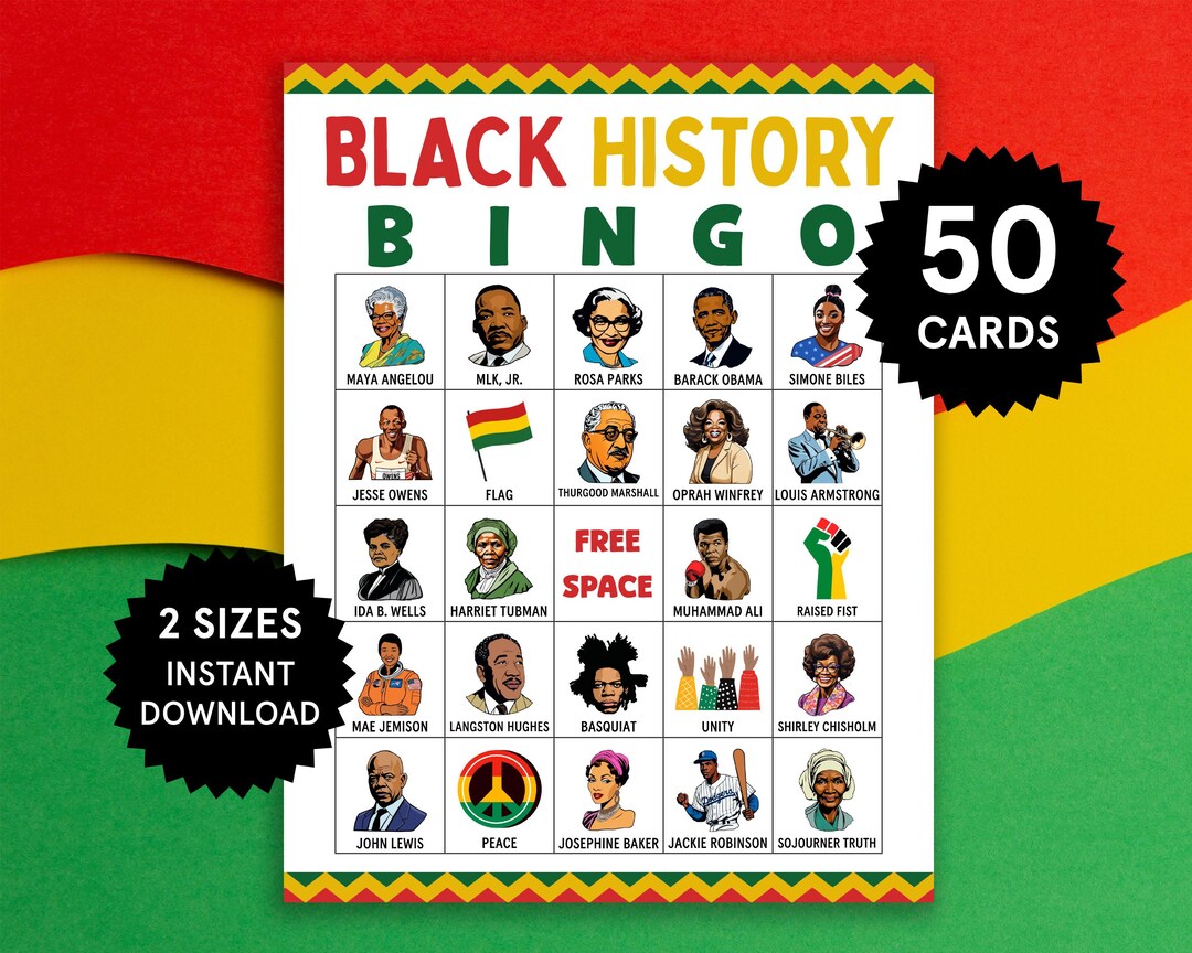 Black History Bingo Cards Black History Month Games for Kids Activities ...