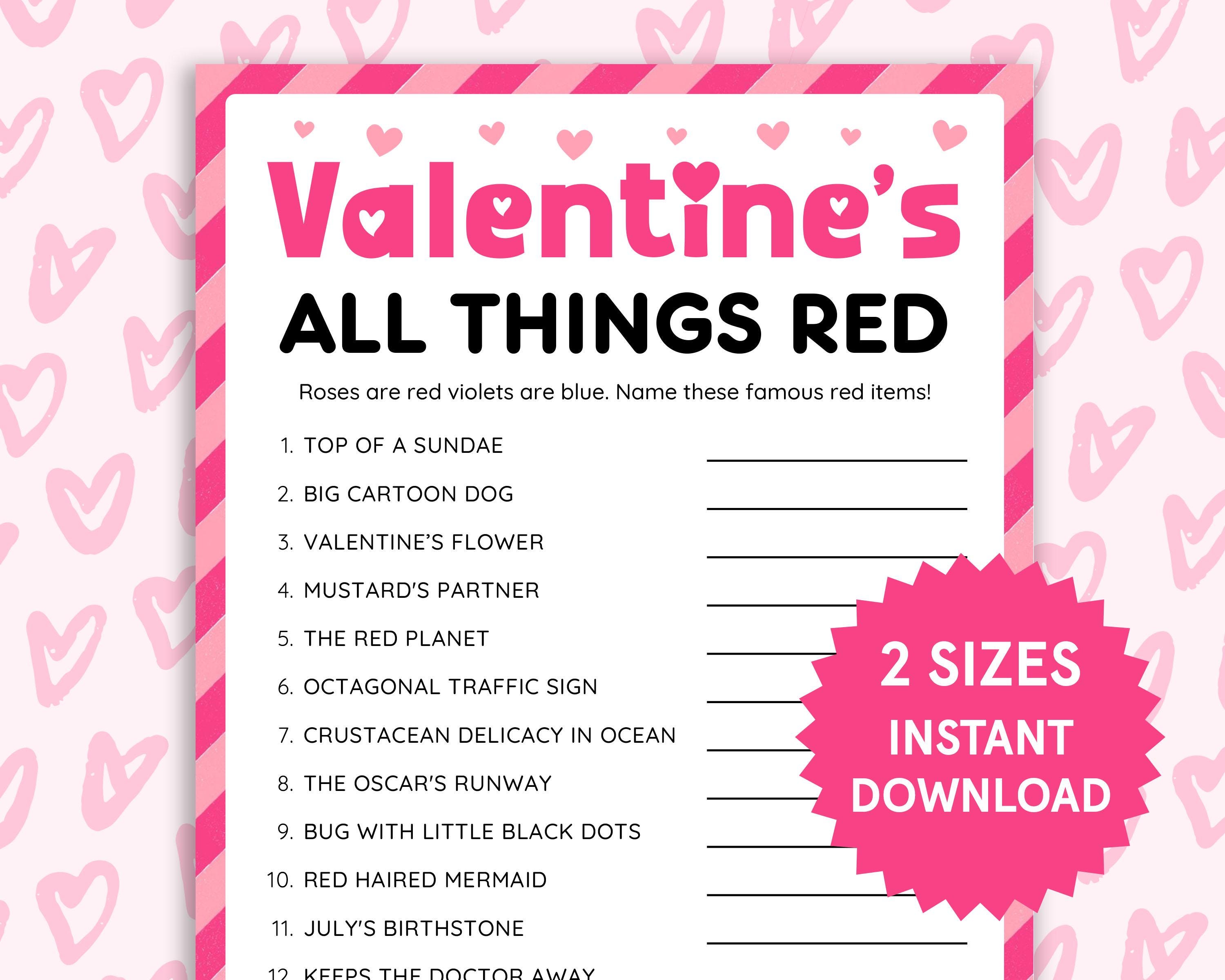 Valentines Games All Things Red Valentine's Party Games Valentine's Day ...