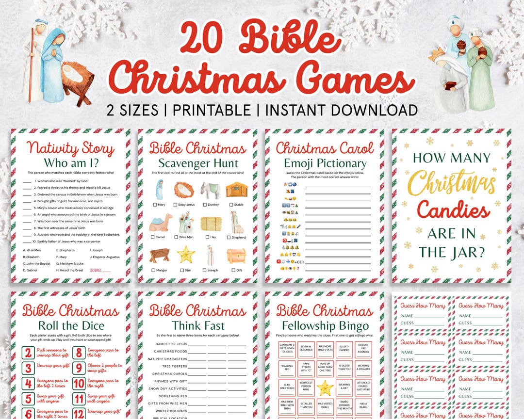 Bible Christmas Game Bundle Christmas Game for Kids Adults Teens Church ...