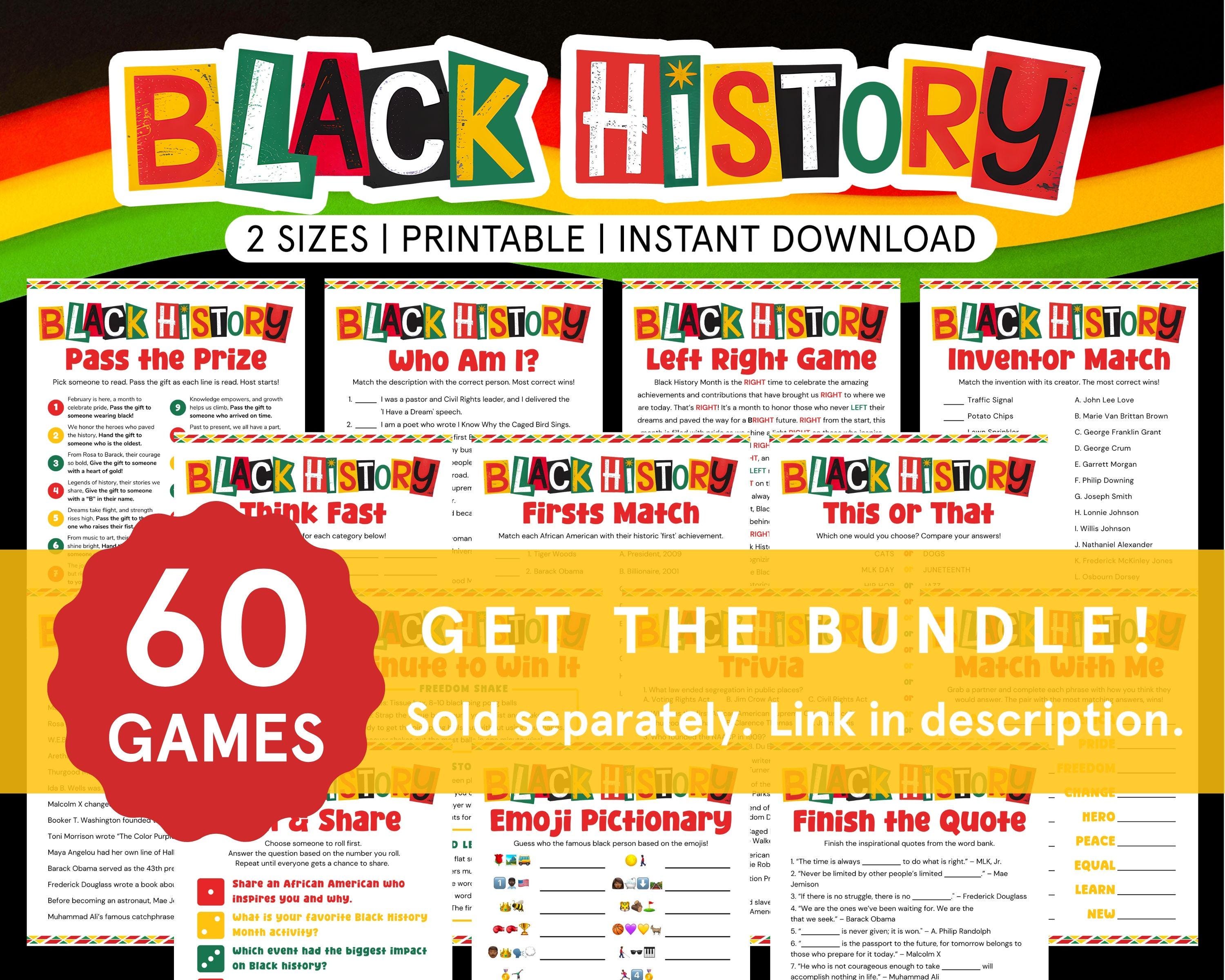 Black History Game Famous Firsts Black History Month Games for Kids ...