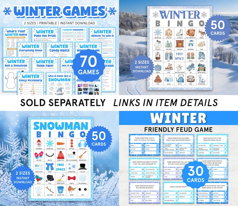 Winter Riddle Me This Winter Games for Kids Winter Family Games Winter ...