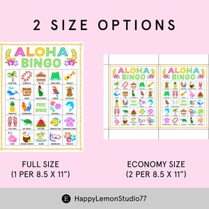 Aloha Bingo Luau Bingo Hawaii Bingo Summer Bingo Cards Printable Luau ...