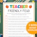 Teacher Friendly Feud Teacher Games School Games Teacher Party Games ...