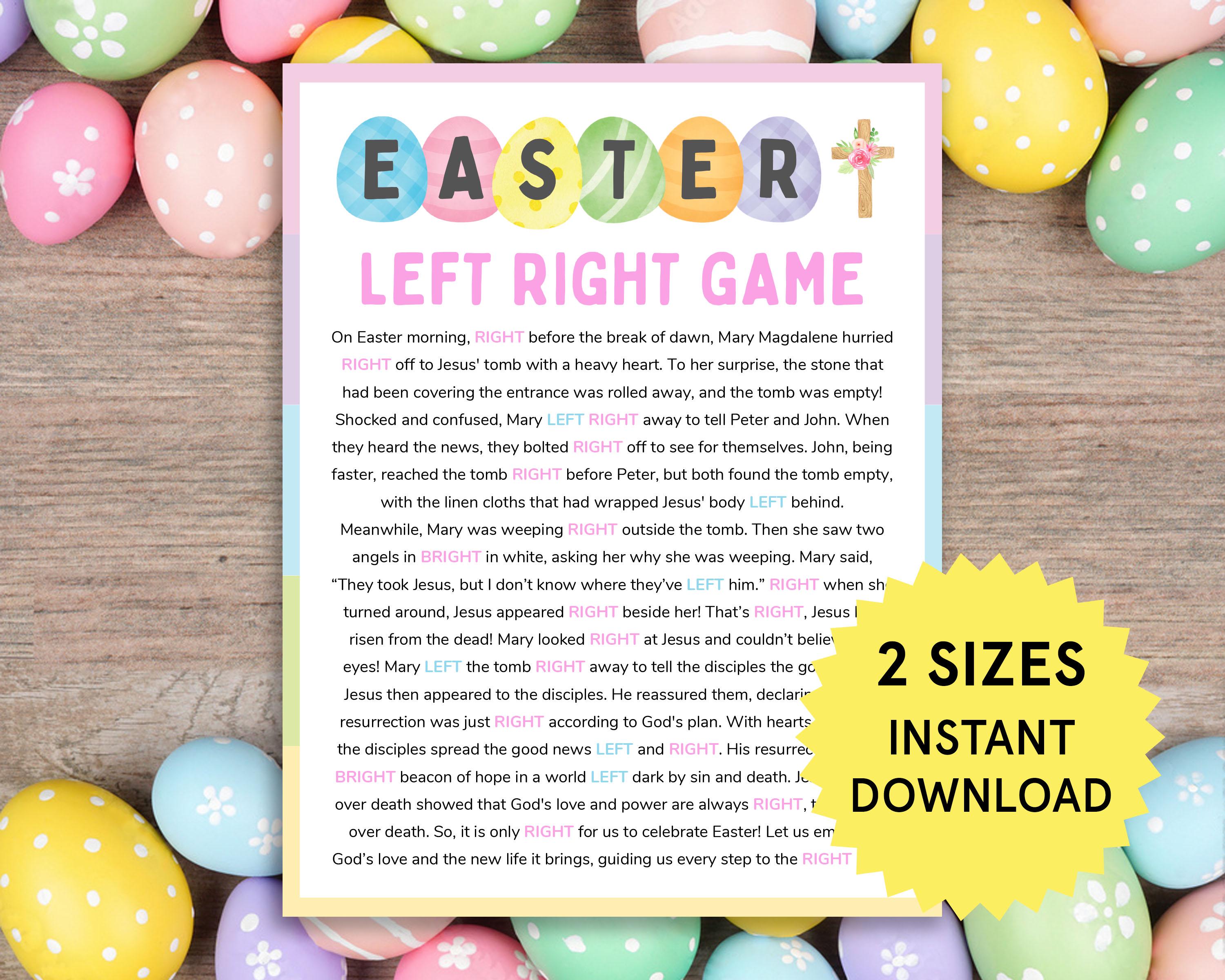 Bible Easter Left Right Game Bible Easter Game for Kids & Adults Easter ...