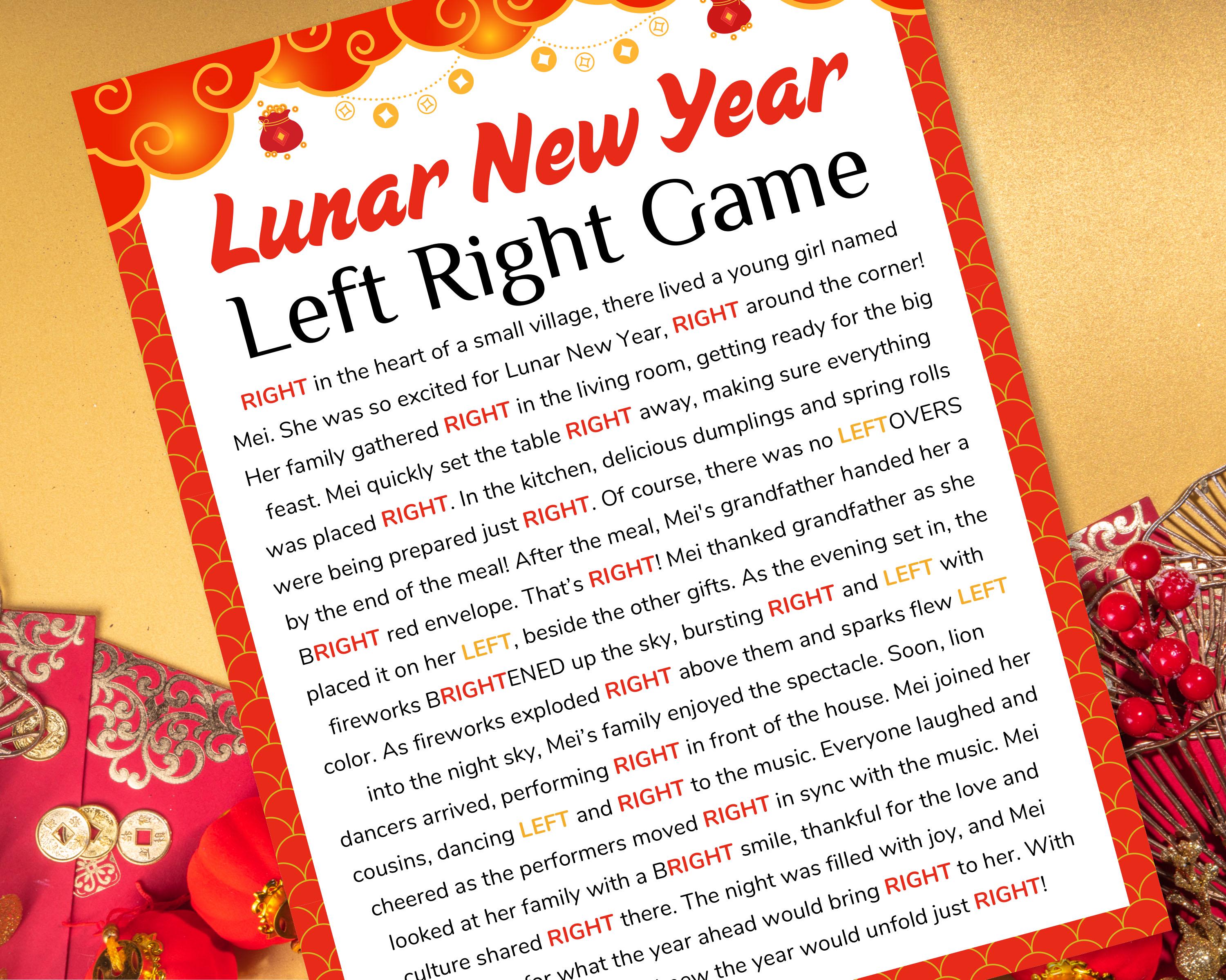 Lunar New Year Left Right Game Lunar New Year Games for Kids, Adults ...