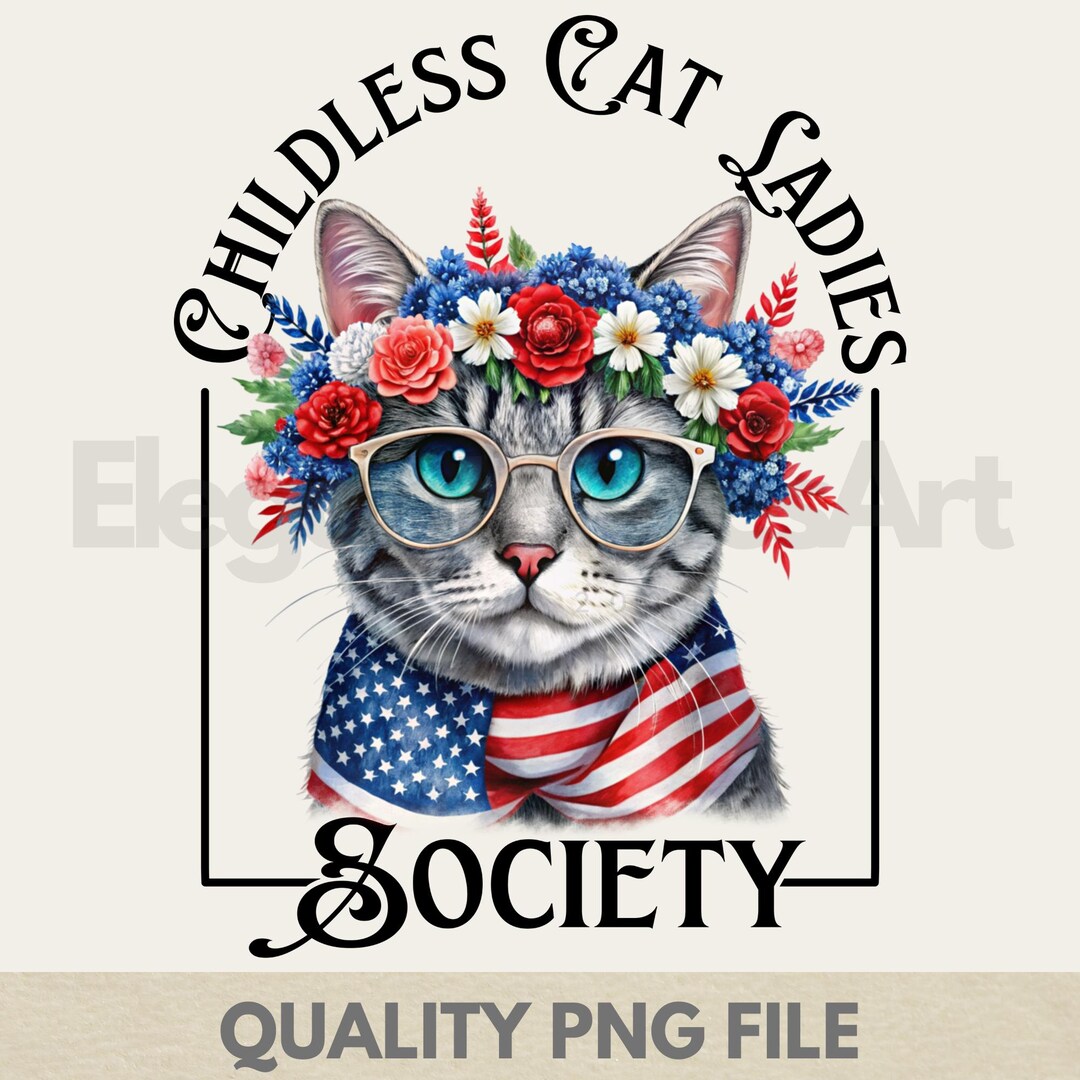 Childess Cat Lady for Kamala Png, Childless Cat Lady Png, Miserable ...