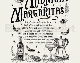Midnight Margaritas Png, Tequila Png, Witchy Png, Practical Magic Png ...