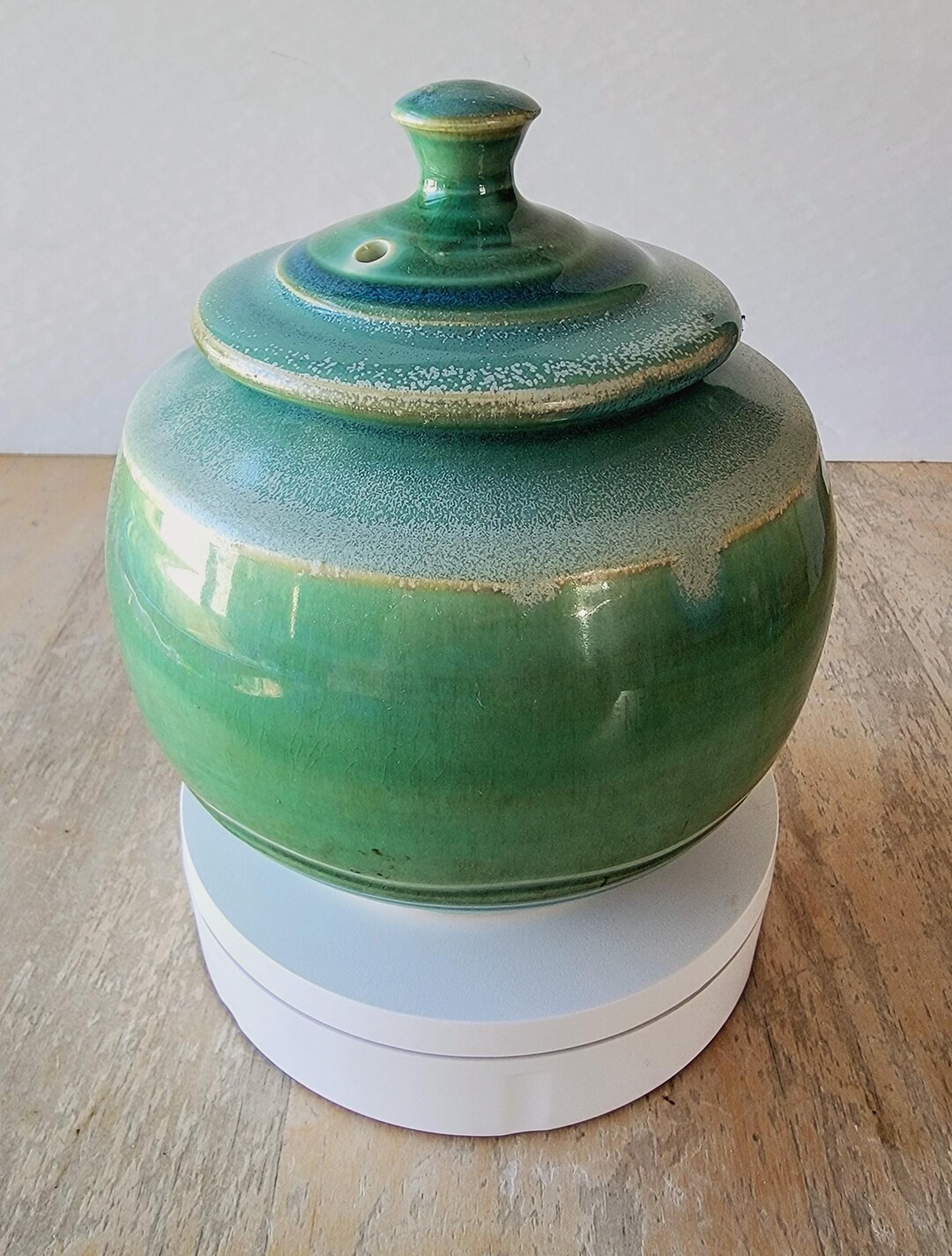 Handsome Green Glazed Stoneware Studio Pottery Lidded Storage Pot - Etsy