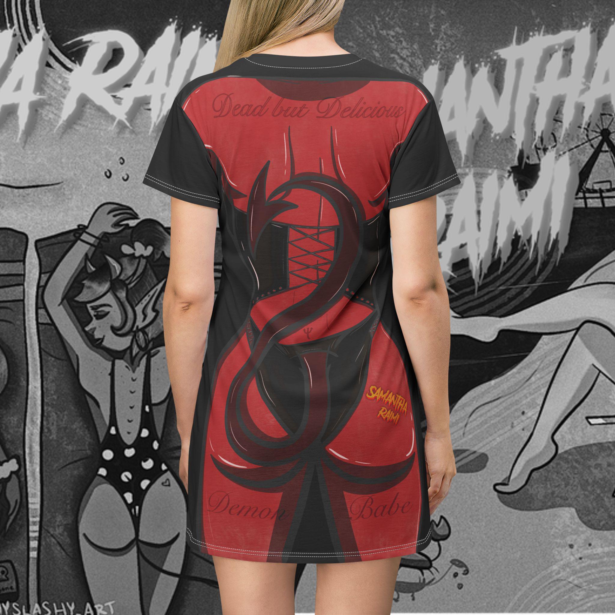 Demon Girl Bikini Body Illusion T-shirt Dress Halloween Costume Spooky ...