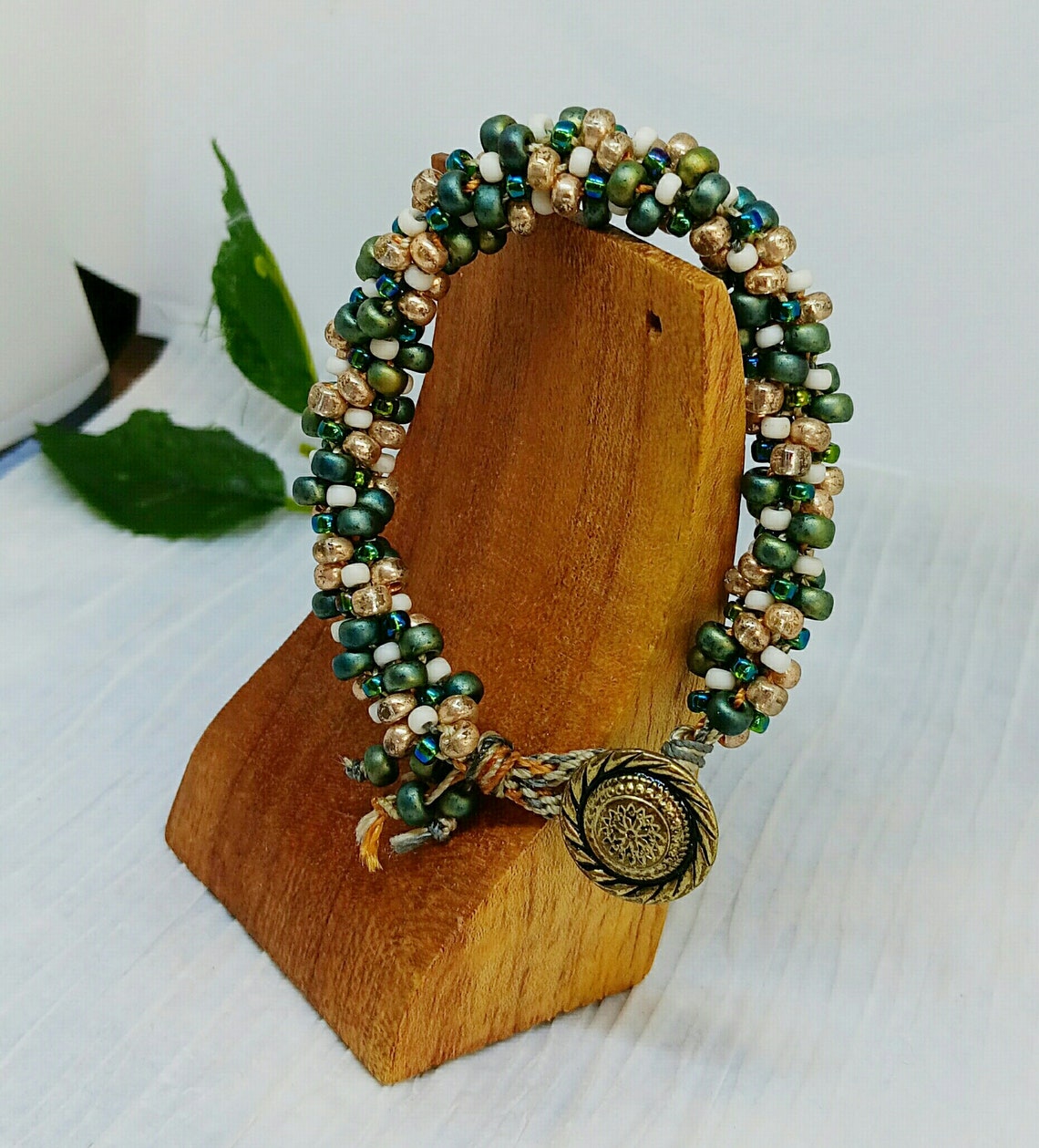 Unique Seed Bead Bracelet With Boho Vibes Handmade Bangle Cuff Kumihimo ...