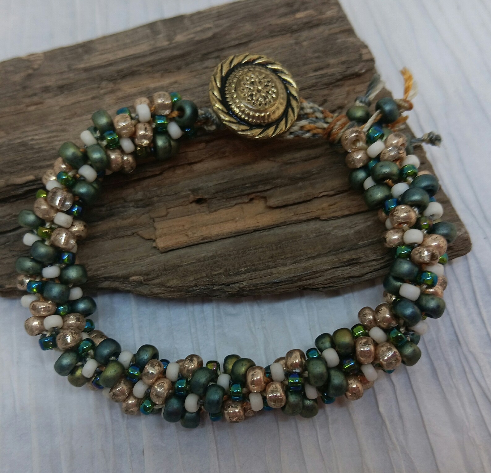 Unique Seed Bead Bracelet With Boho Vibes Handmade Bangle Cuff Kumihimo ...
