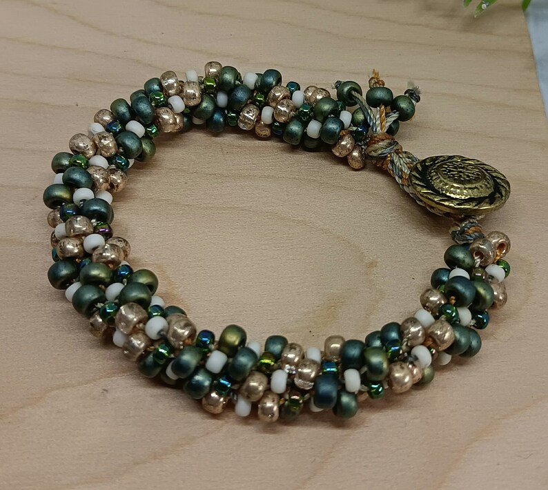 Unique Seed Bead Bracelet With Boho Vibes Handmade Bangle Cuff Kumihimo ...