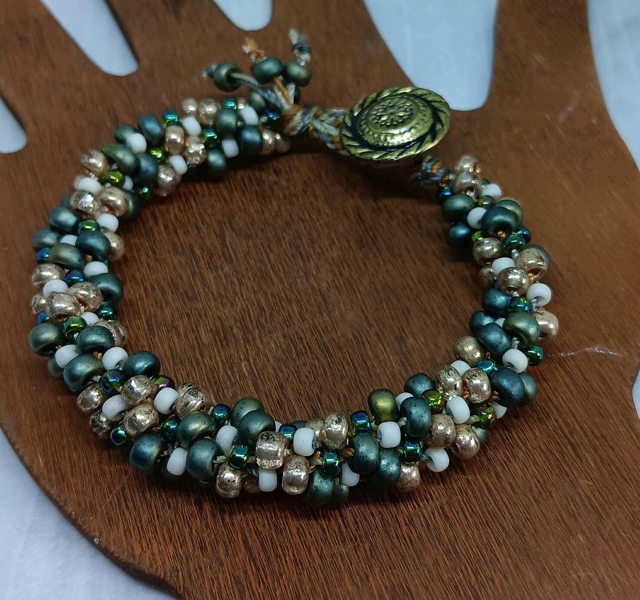 Unique Seed Bead Bracelet With Boho Vibes Handmade Bangle Cuff Kumihimo ...