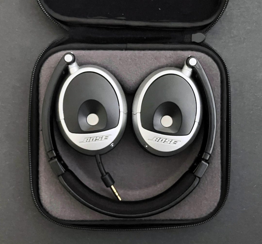 Bose On-ear Headphones Wired _ Foldable Triport OE Black Silver W/ Case ...