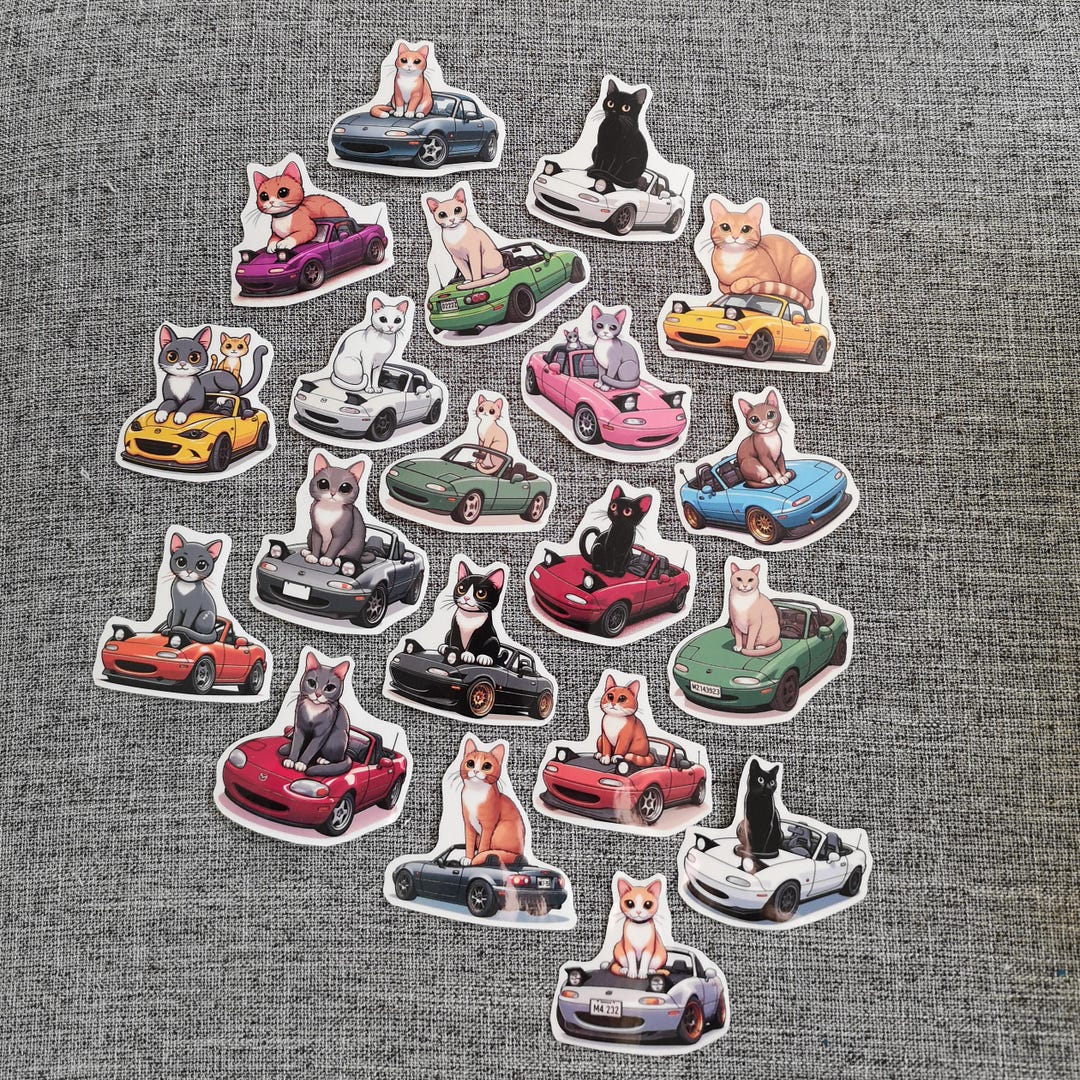 MAZDA MIATA MX5 With Cats Sticker Set 20 Pc - Etsy
