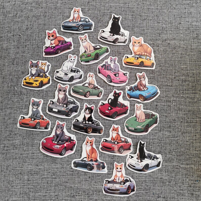 MAZDA MIATA MX5 With Cats Sticker Set 20 Pc - Etsy