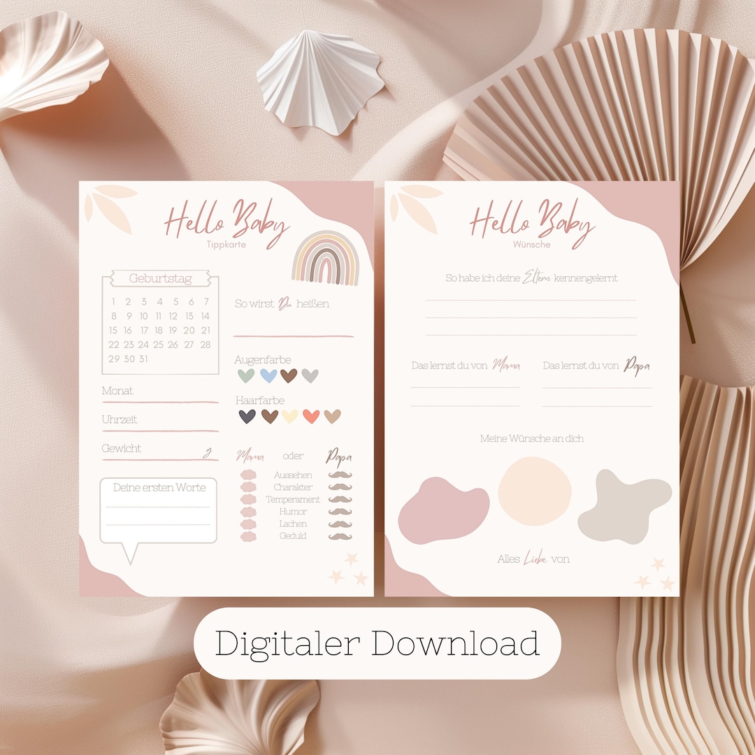 Baby Shower Tip Card and Wishes | Baby Shower Fill-in Cards | Gender ...