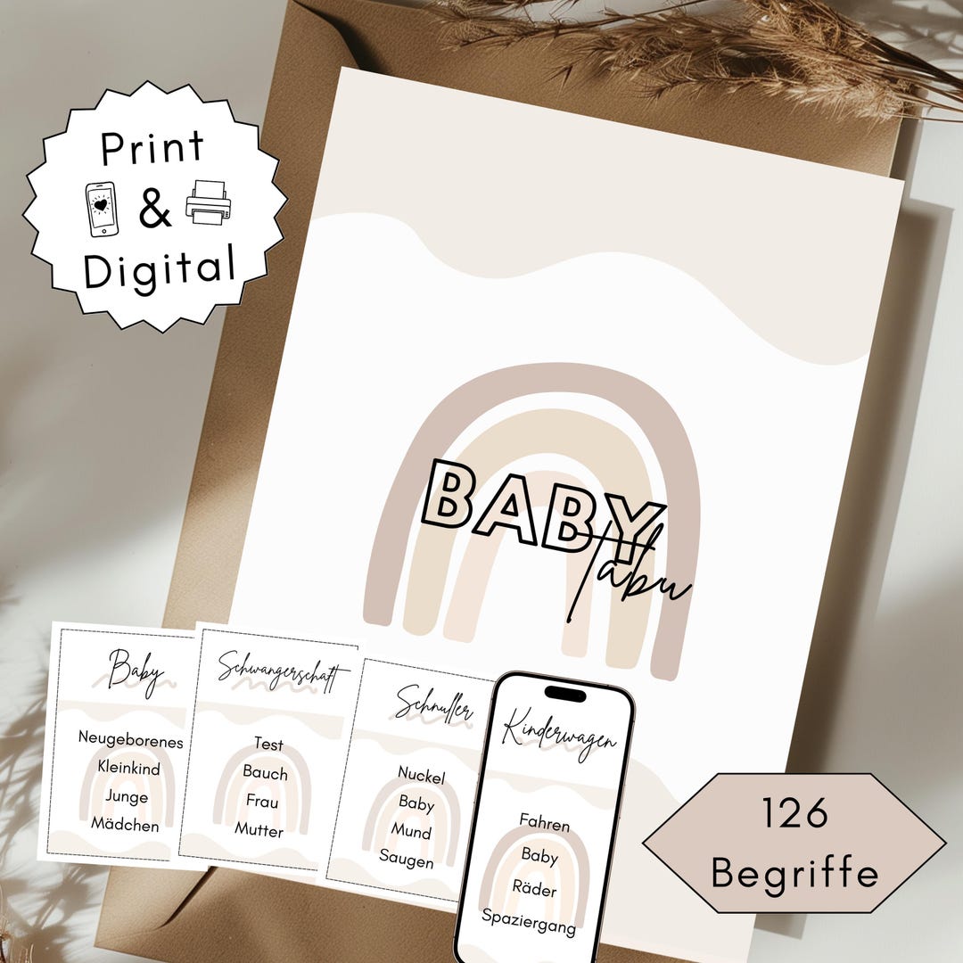 Baby Taboo Game | Baby Shower Guessing Game | Gender Reveal | Baby ...