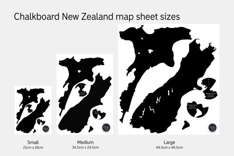 New Zealand Map Decal Chalkboard – Large - Etsy