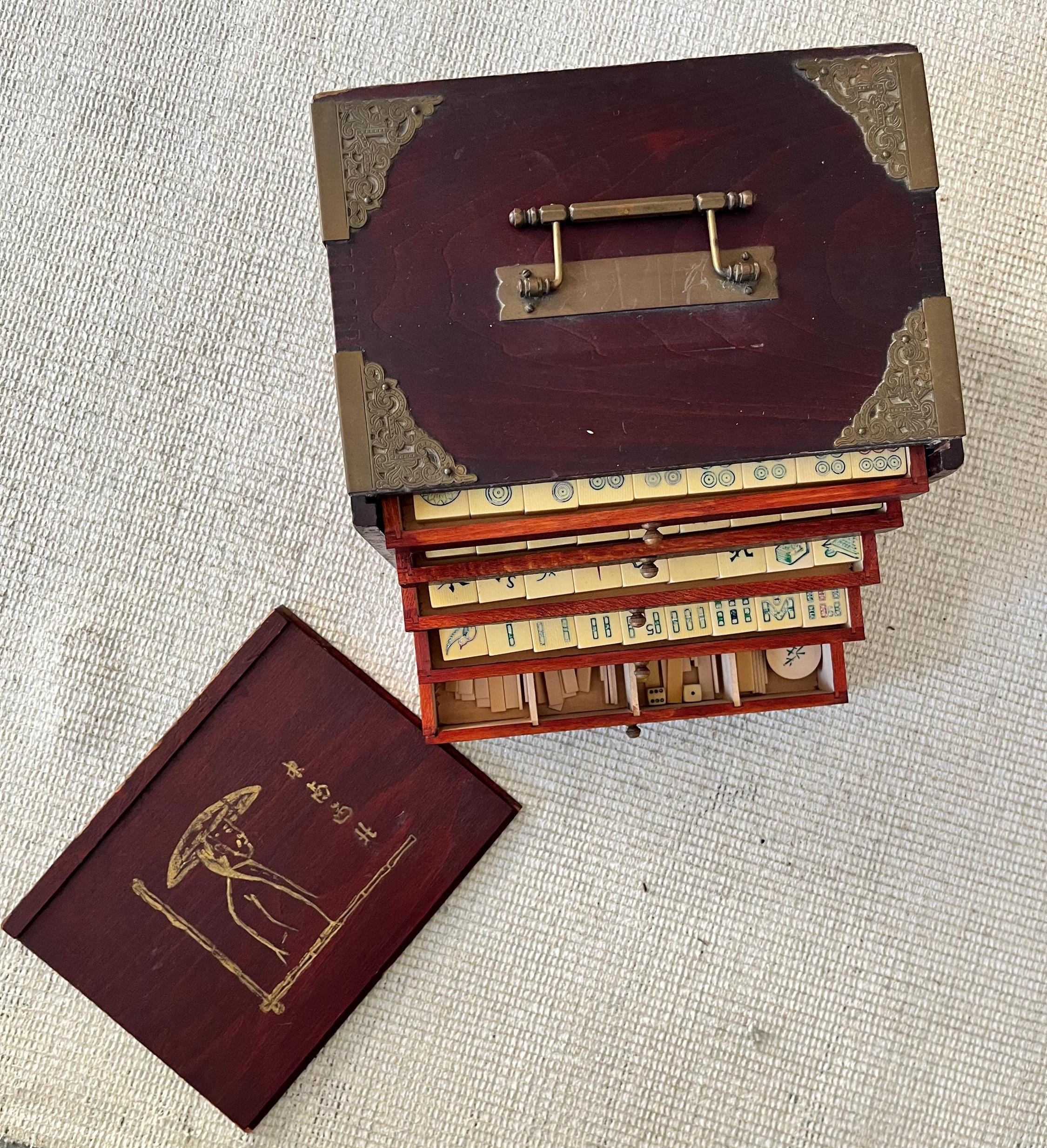 Antique Early 1920s Tile Mah Jong Set - Etsy