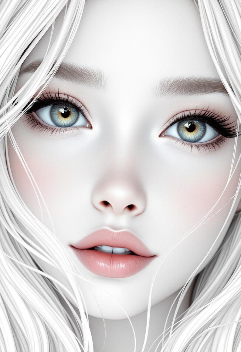 3D Faces Coloring Pages: Grayscale Portrait Art (printable PDF & JPG ...
