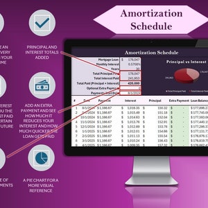 Mortgage Loan Affordability & Amortization Schedule - Simple Excel Design - DTI Ratios, Extra ...
