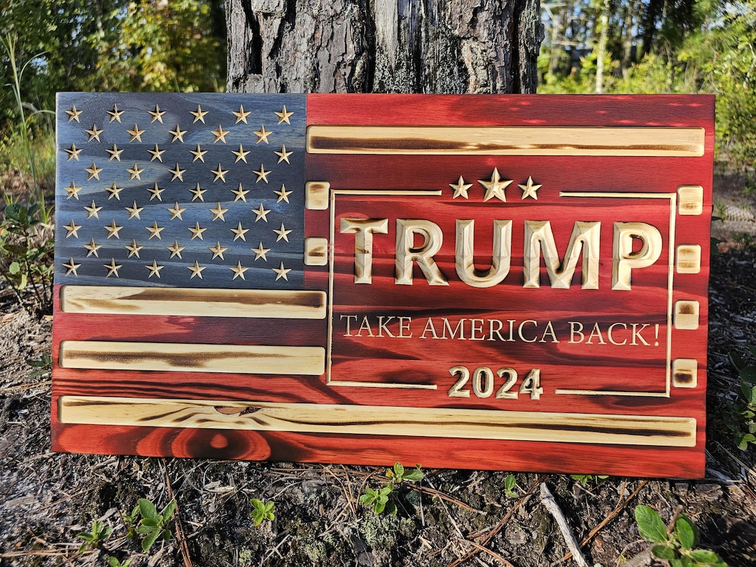 Wooden Trump 2024 Flag Sign USA - Etsy