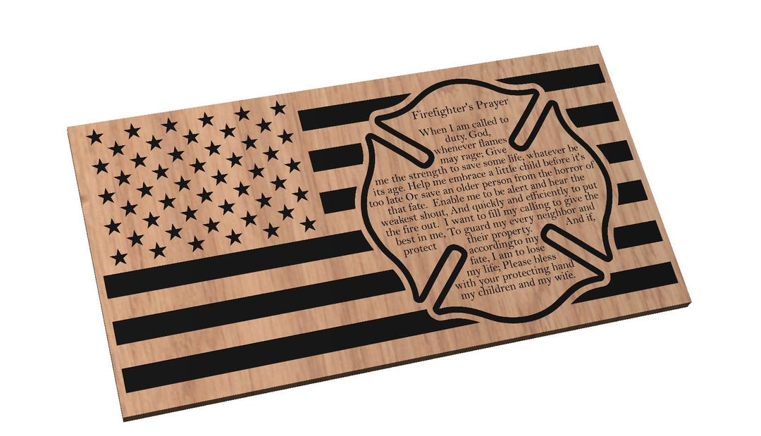 Wooden Firefighters Prayer Maltese Cross Flag Sign USA - Etsy