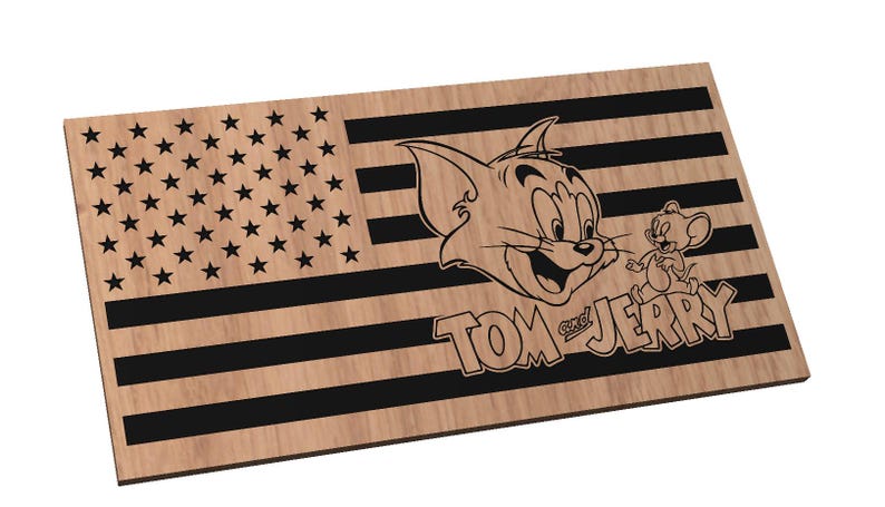 Wooden Tom and Jerry Flag Sign USA - Etsy