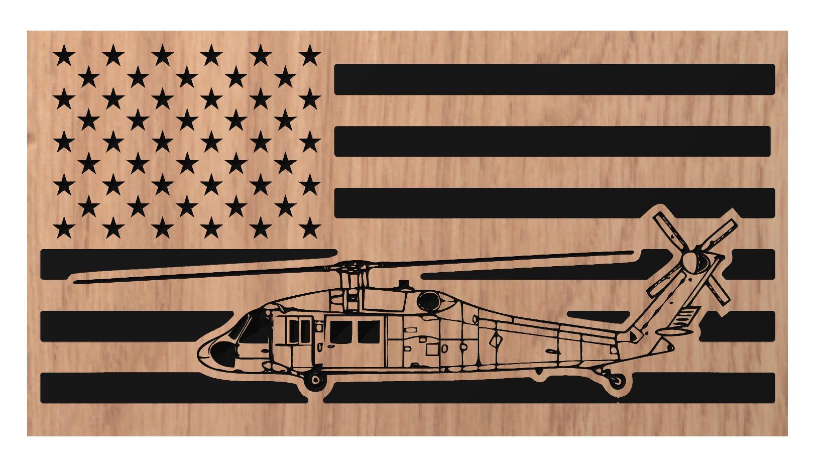 Blackhawk Helicopter American Flag SVG Vector Vcarve Pro File CNC - Etsy