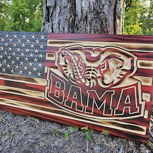 Wooden Alabama Roll Tide American Flag Sign USA - Etsy