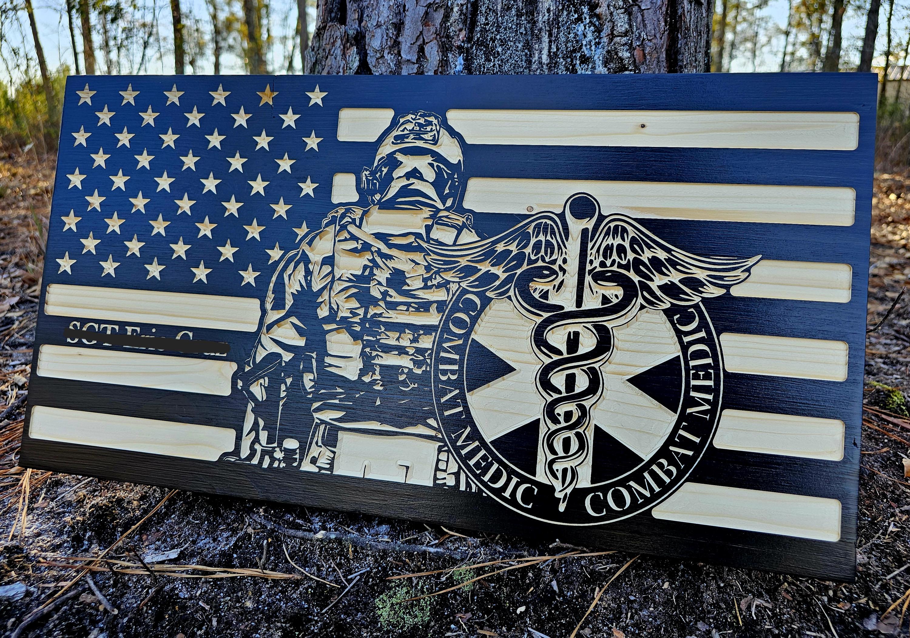 Wooden Combat Medic Soldier American Flag Sign USA - Etsy
