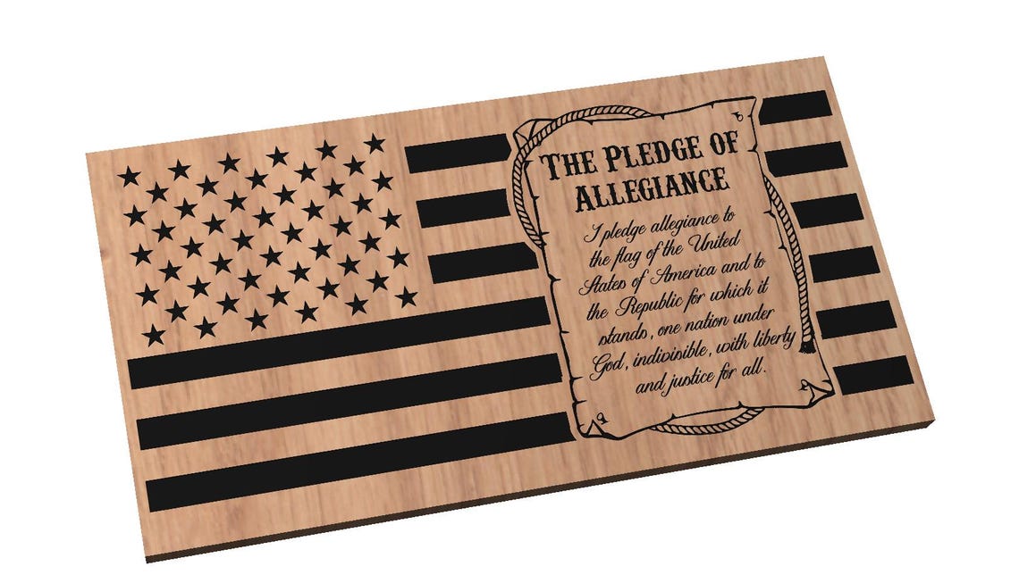 Wooden the Pledge of Allegiance American Flag Sign USA - Etsy