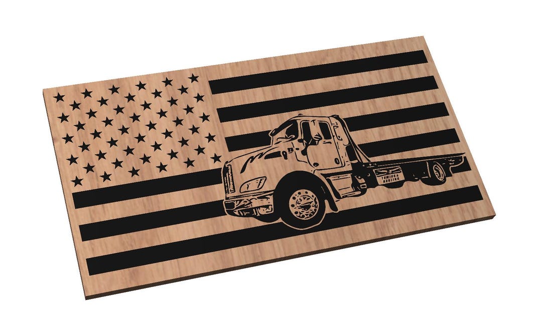Wooden Tow Truck Rollback American Flag Sign USA - Etsy