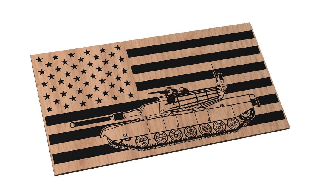 Wooden Abrams Tank American Flag Sign USA - Etsy