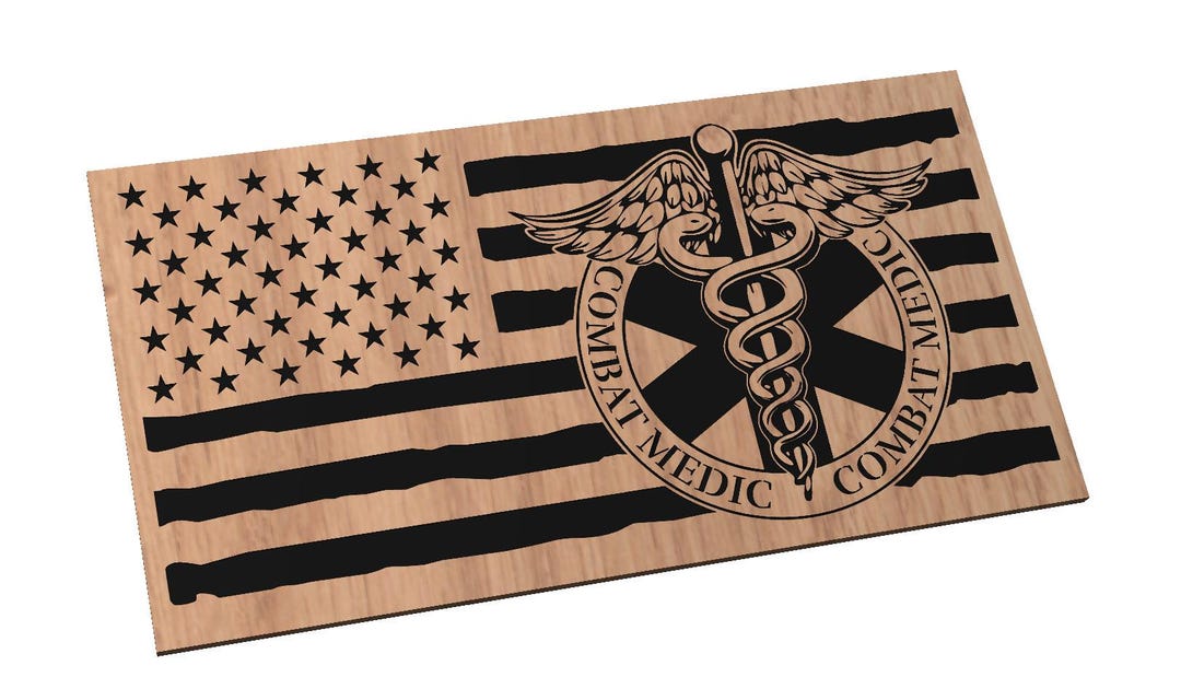 Wooden Combat Medic American Flag Sign USA - Etsy