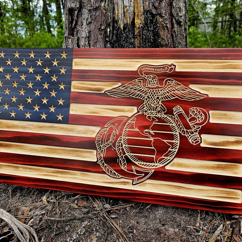Wooden Marine Sign With Flag - Etsy