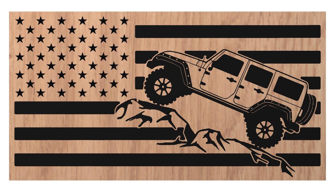 Jeep American Flag SVG Vector Vcarve Pro File CNC - Etsy Australia