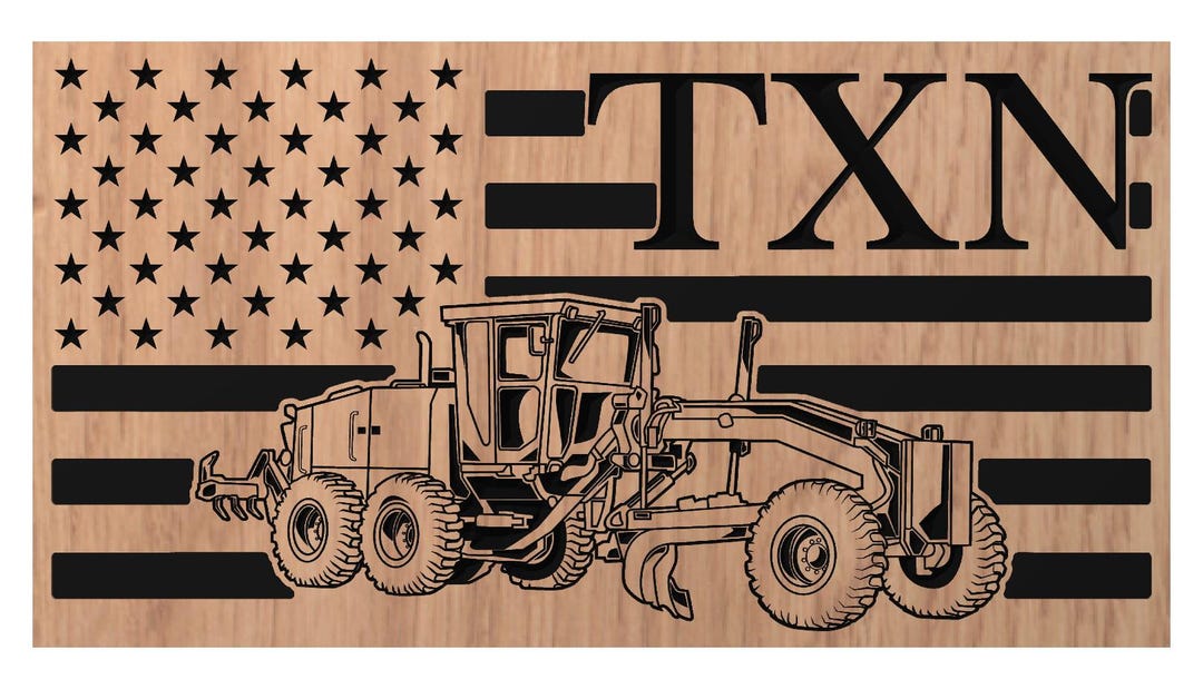 Wooden Motor Grader TXN American Flag Sign USA - Etsy