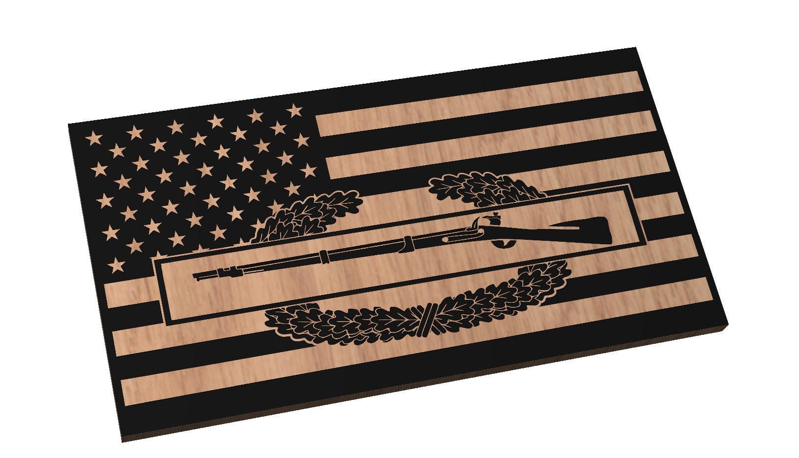 Wooden Combat Infantry American Flag Sign USA - Etsy