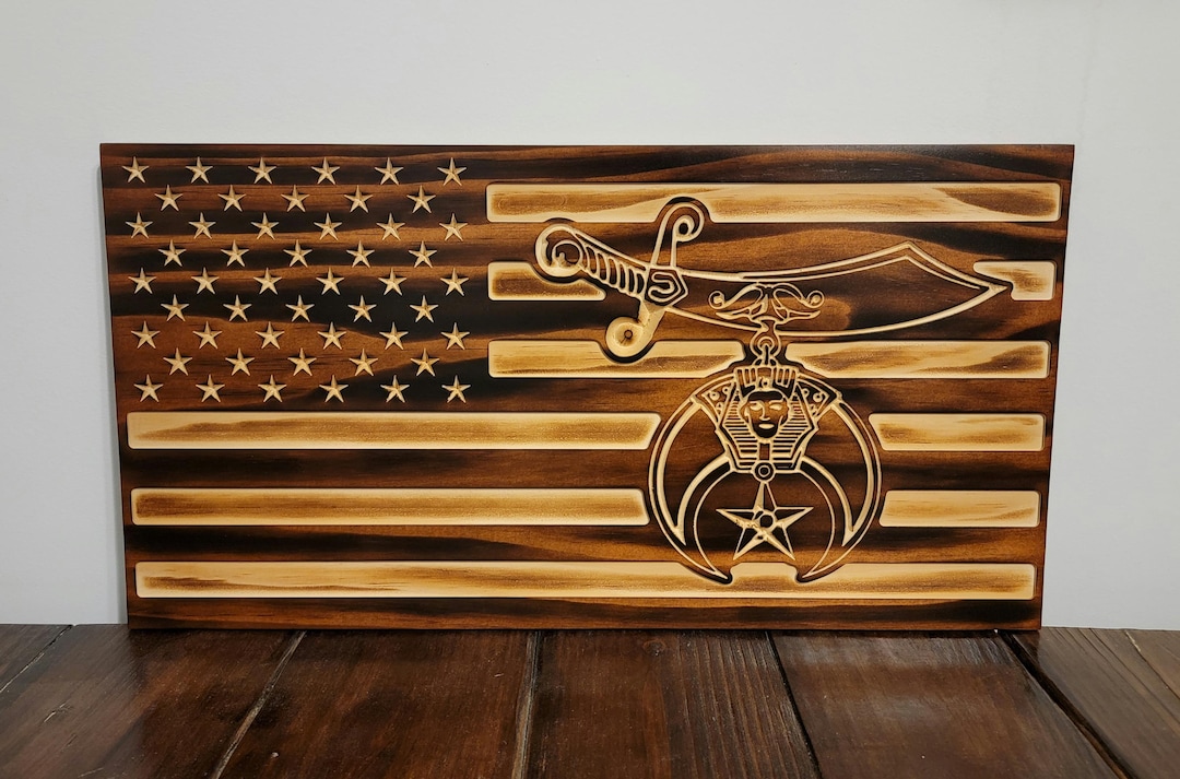 Wooden Shriner Flag Sign USA - Etsy