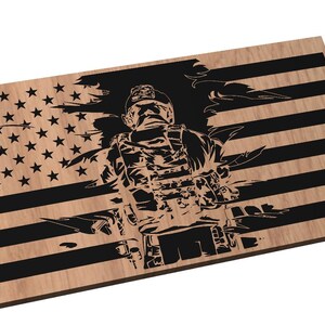 Wooden Soldier Tattered American Flag Sign USA - Etsy