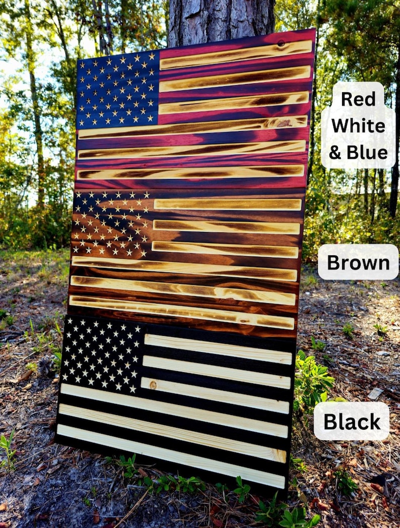 Wooden Bald Eagle Flag Sign USA - Etsy