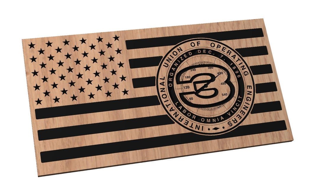 Wooden Operating Engineers Local 3 Flag Sign USA - Etsy