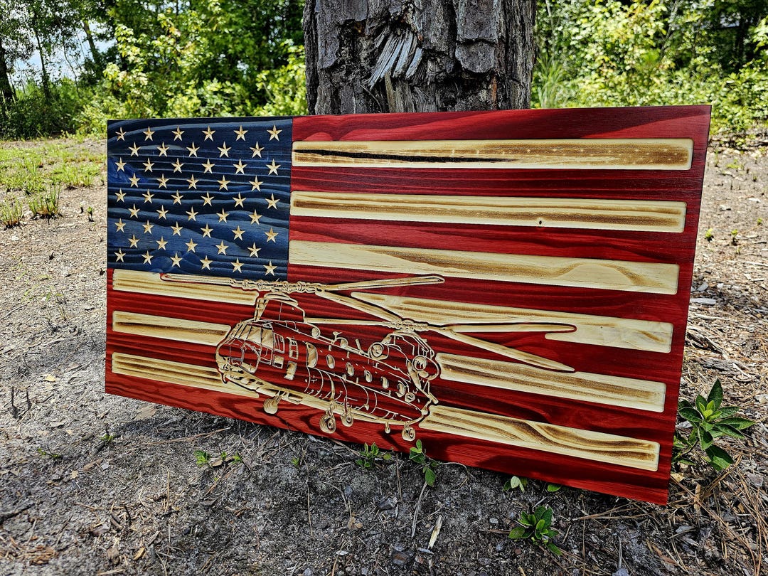 Wooden CH-47 Chinook Helicopter Flag Sign USA - Etsy